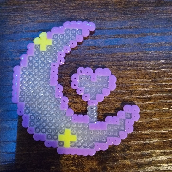 Art | Perler Bead Moon With Stars | Poshmark